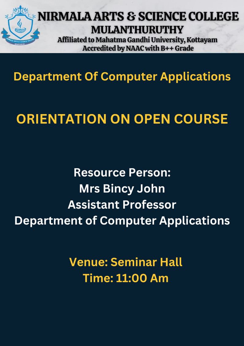 Orientation Programme on Open Course - Nirmala Arts and Science College ...