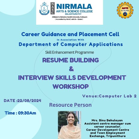 RESUME BUILDING & INTERVIEW SKILLS DEVELOPMENT WORKSHOP - Nirmala Arts ...